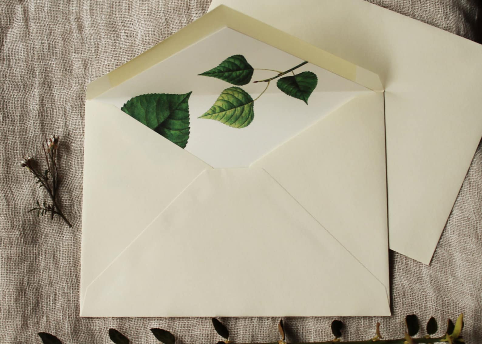 Leaf Envelope Liner Download Botanical Lined Envelopes A2 - Etsy