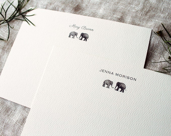 Elephant Stationary - Kids Stationery Set of 20 Flat Note Cards ...