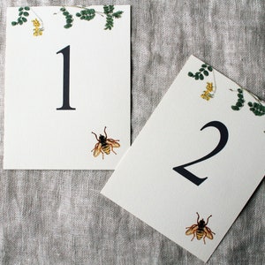 Bee Wedding Table Numbers | Bee Table Numbers Printable | Bee Table ...