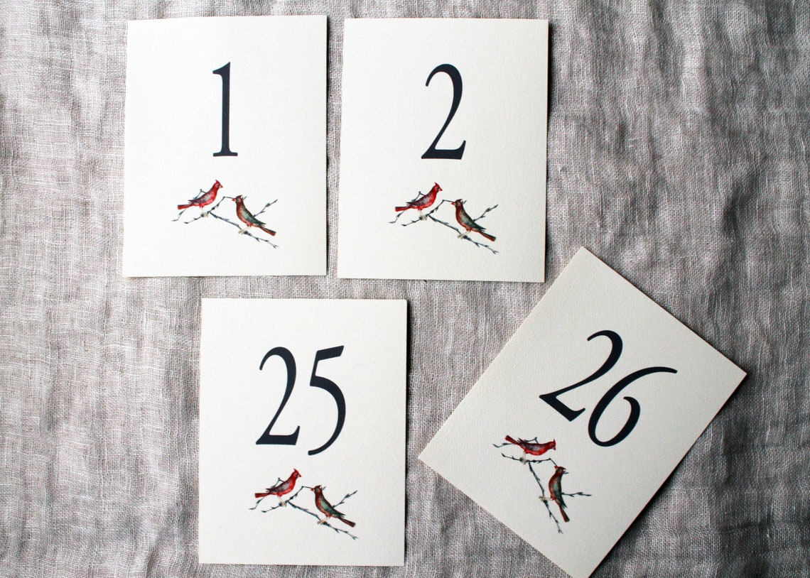 Cardinal Wedding Table Numbers Cardinal Bird Table Numbers | Etsy