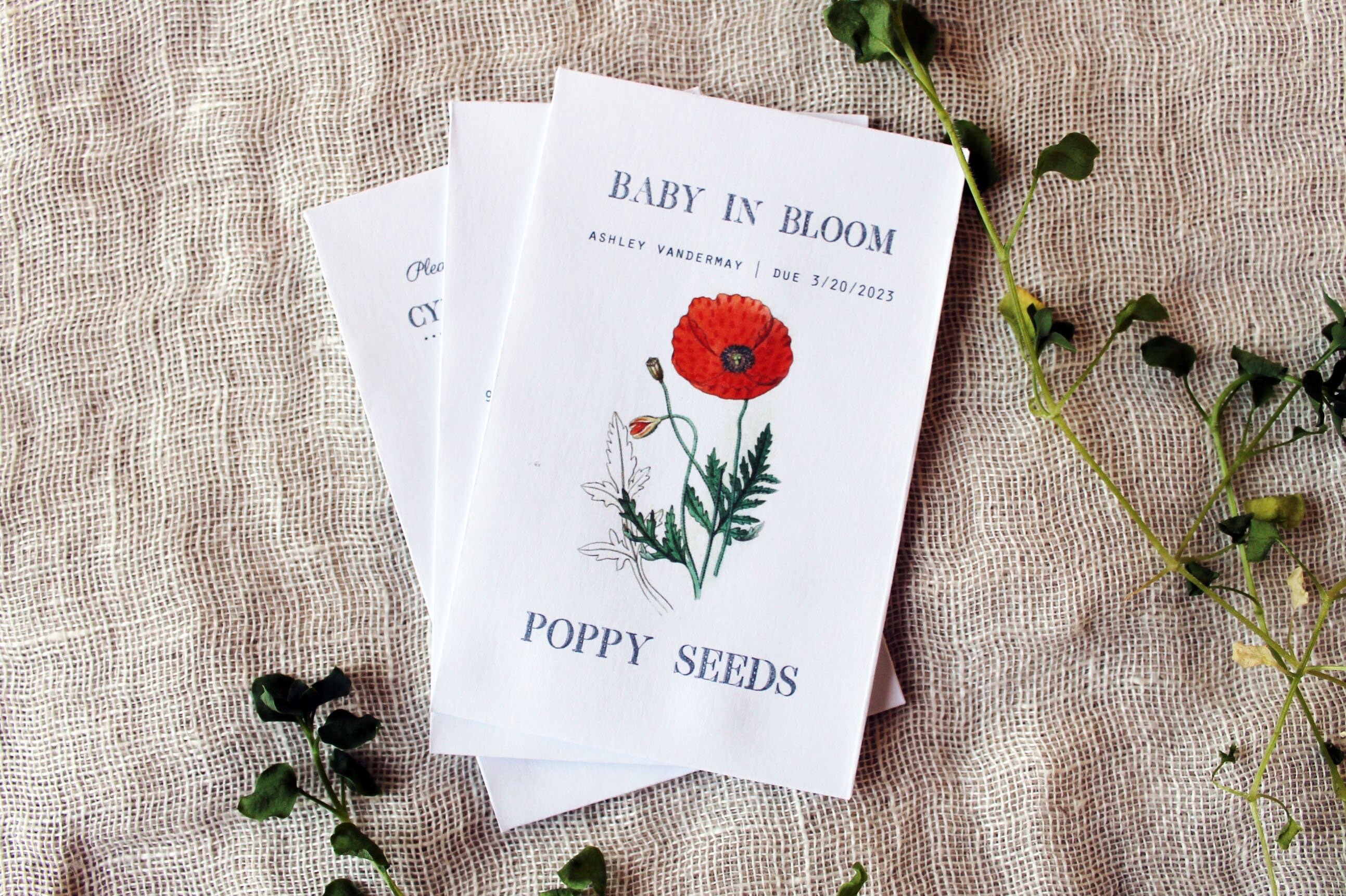 Poppy Seed Packet Envelopes Wedding Favors Baby Shower Favor | Etsy