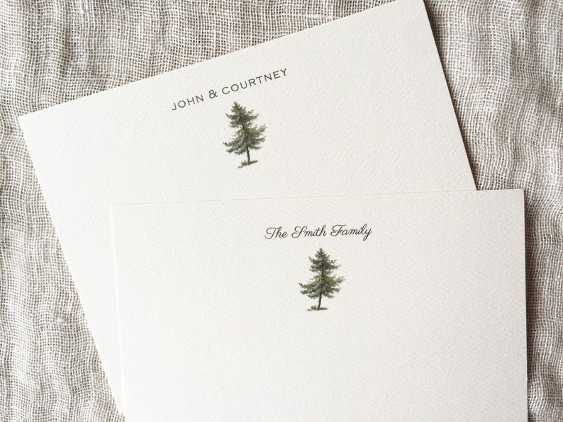 Pine Tree Note Cards With Envelopes Set of 24 Evergreen | Etsy