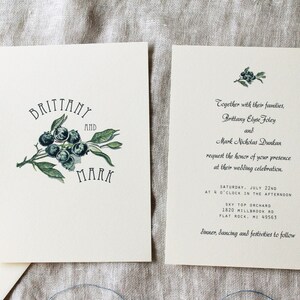 Blue Wedding Invitation Template | Blueberry Invitation Template | DIY ...