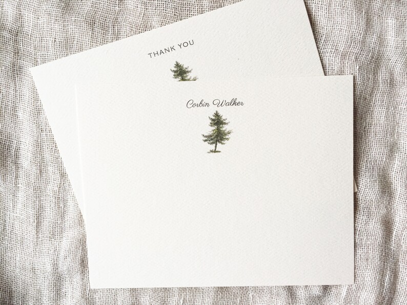 Pine Tree Note Cards With Envelopes Set of 24 Evergreen | Etsy
