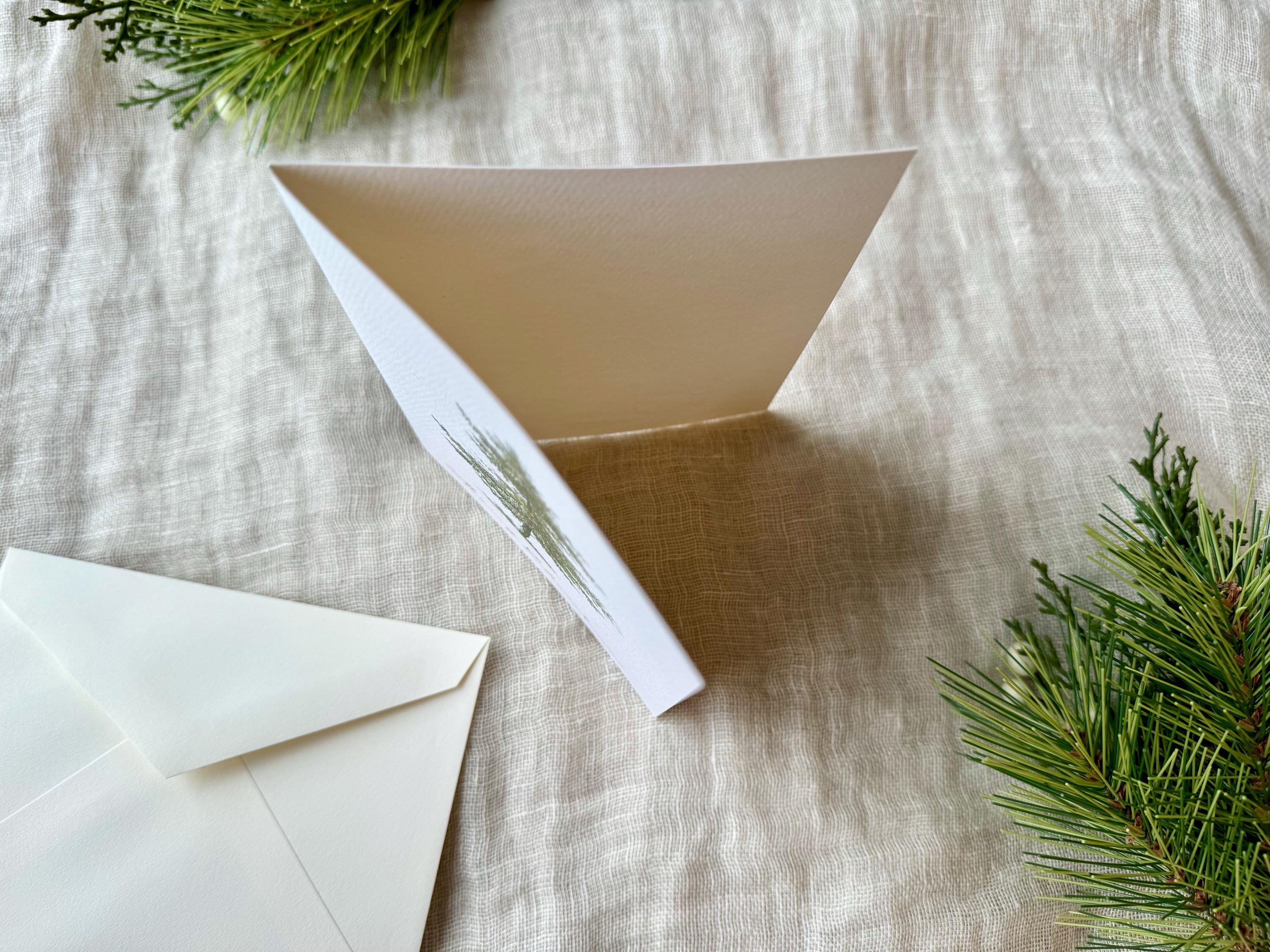 Pine Tree Christmas Cards Set of 10 Folded With Envelopes - Etsy
