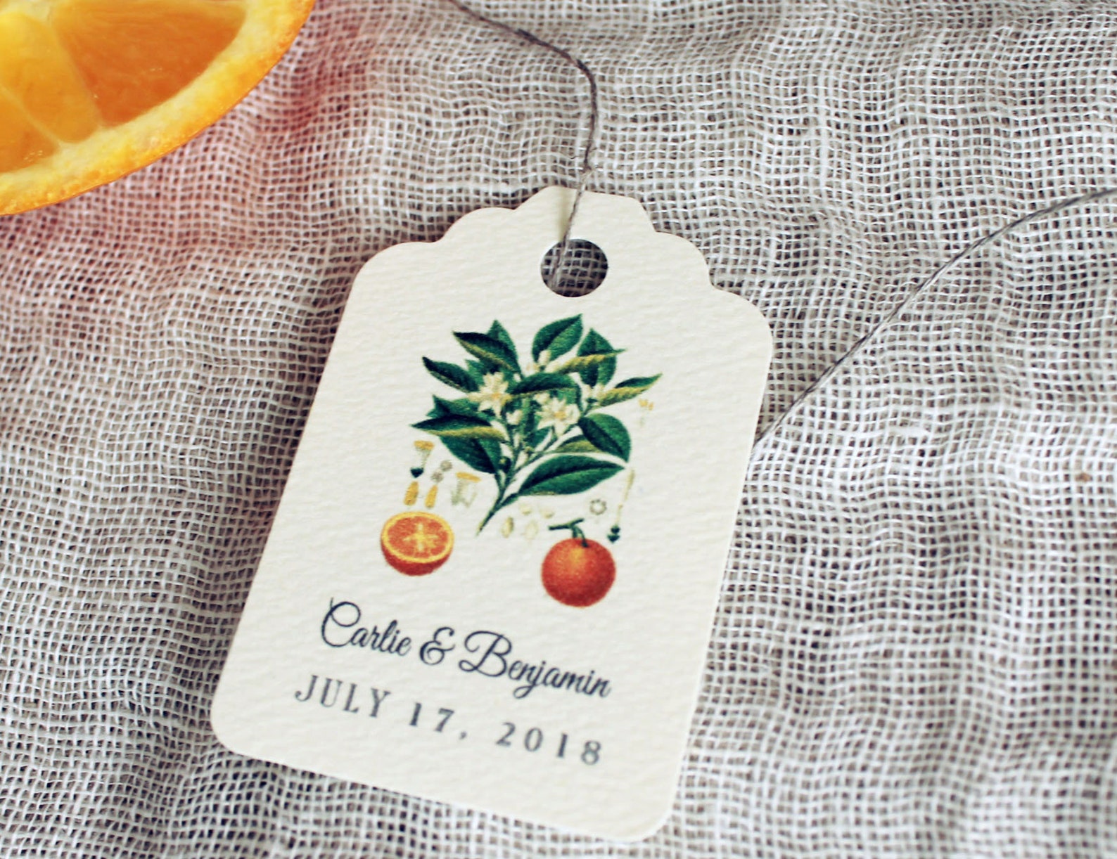 Orange Blossom Favor Tags Botanical Wedding Gift Tags - Etsy