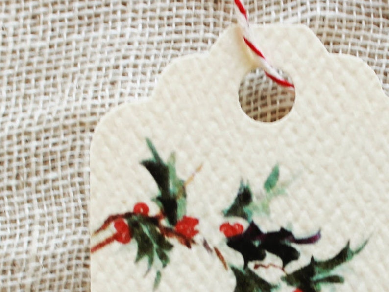 Holiday Holly Paper Gift Tags Set of 24 - Etsy