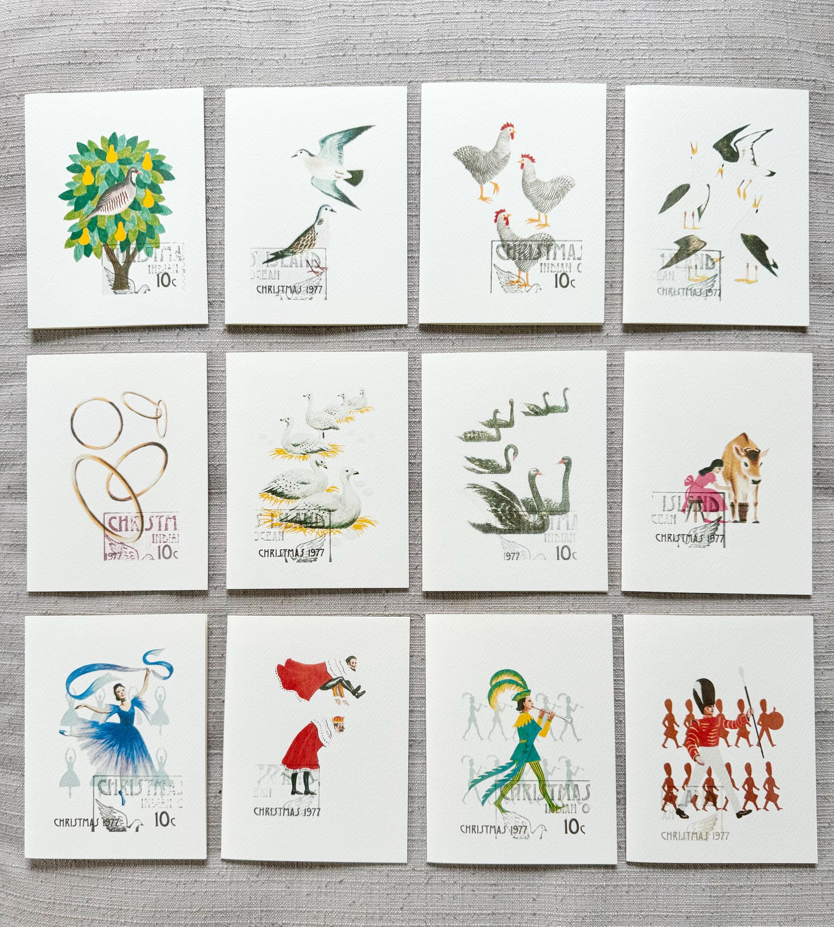 Twelve Days of Christmas Cards Gift Set - Etsy