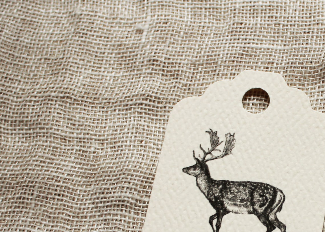 Reindeer Holiday Paper Gift Tags Set of 24 - Etsy