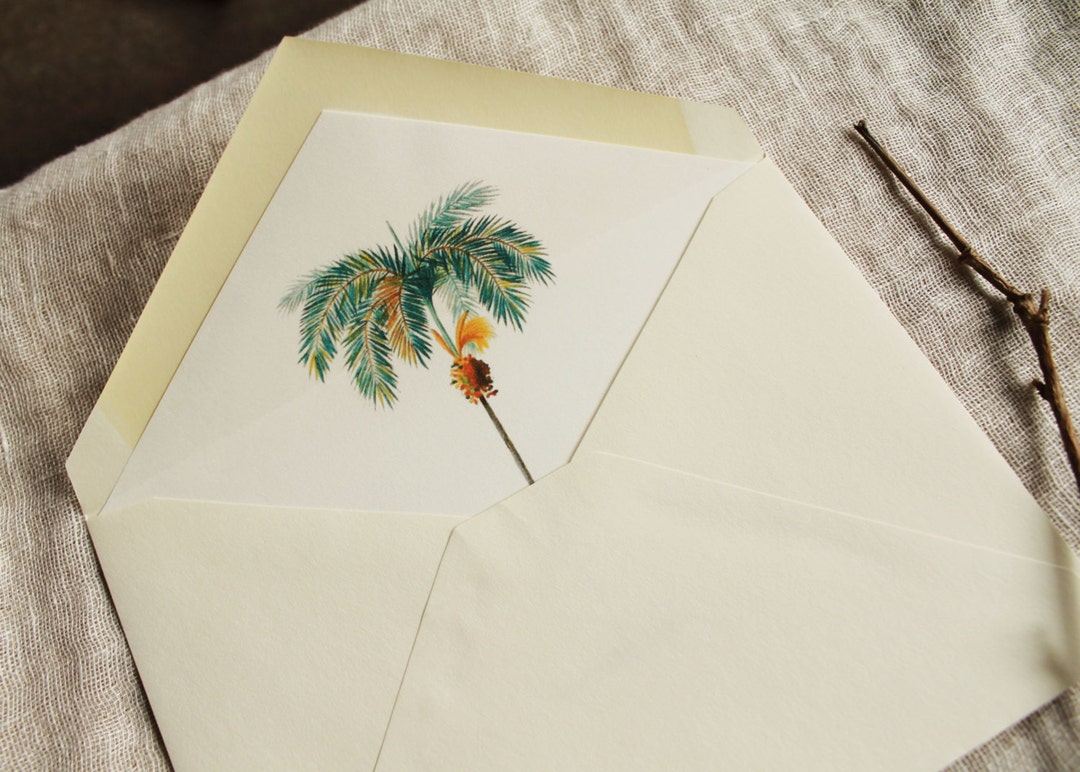 Palm Tree Envelope Liners | Tropical Envelope Liner | Lined Envelopes ...