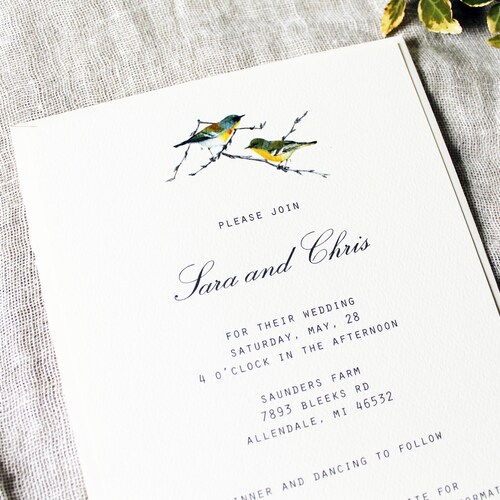 Bird Wedding Invitation Template Bird Wedding Suite Editable - Etsy