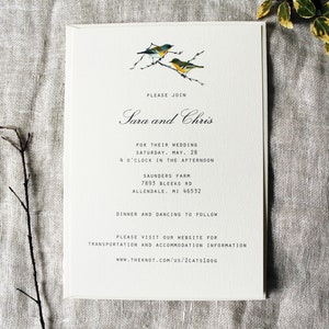 Bird Wedding Invitation Template | Bird Wedding Suite Editable | Bird ...