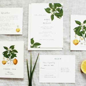 Lemon Wedding Invitation Template Lemon Invitation Editable | Etsy