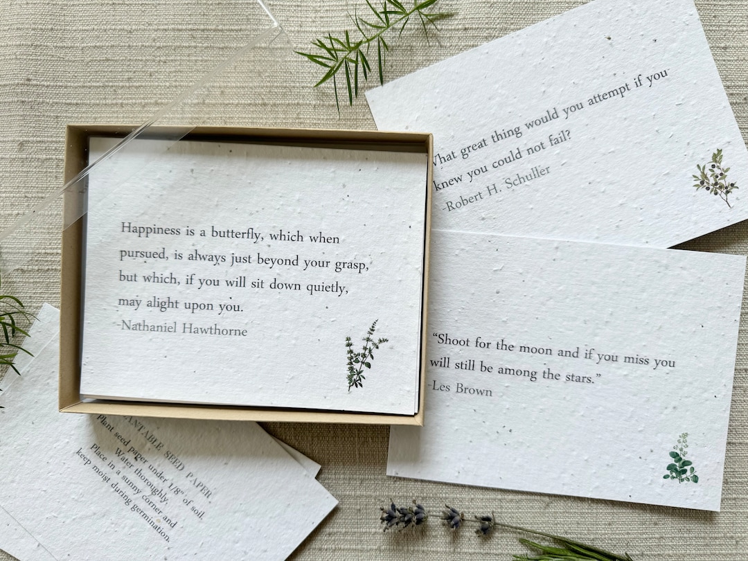 Inspirational Quote Cards Set Boxed for Mindfulness Gift - Etsy