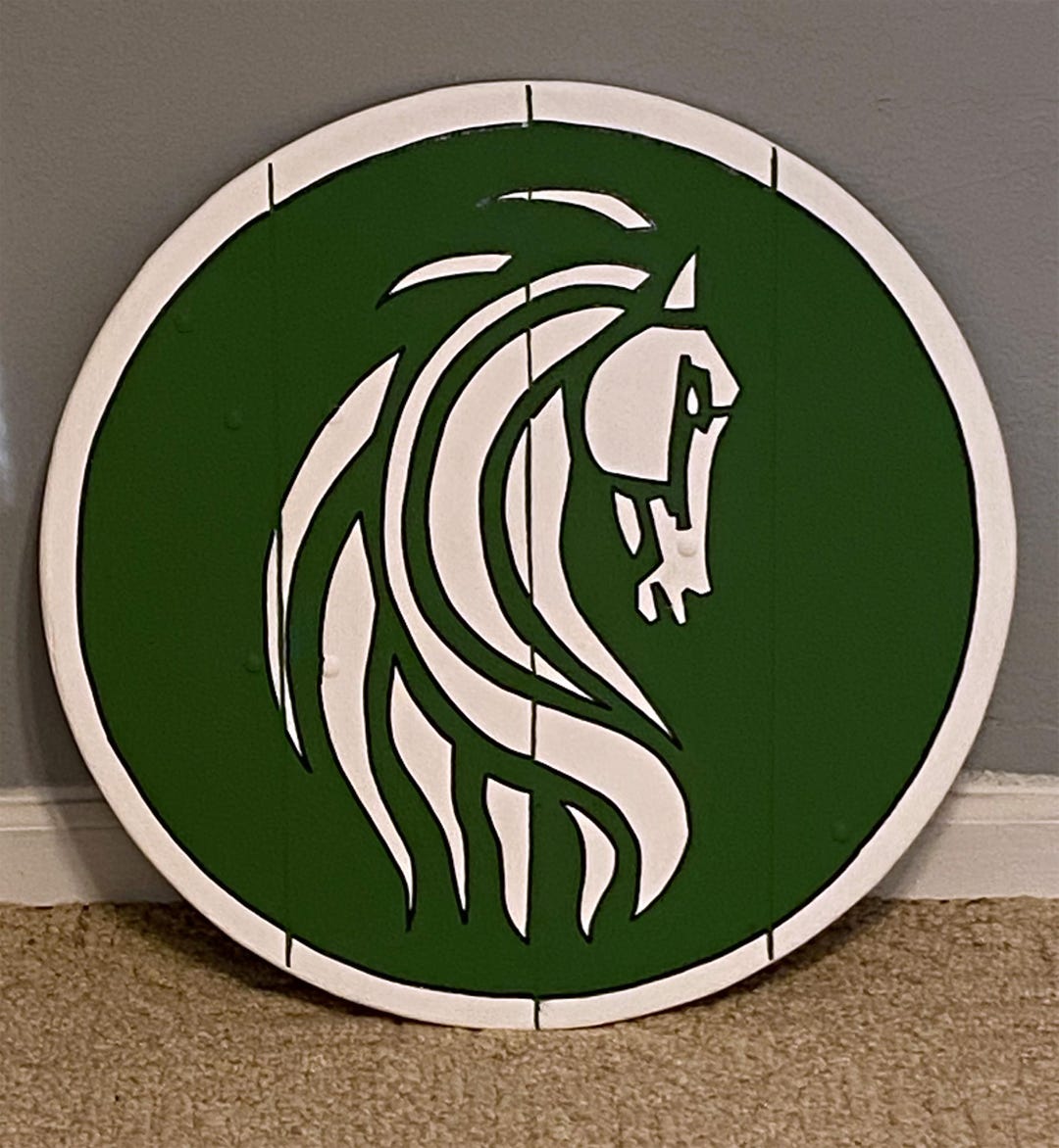 Horse Head Shield Green Field 24 Inch Round Shield, Medieval, Knight ...