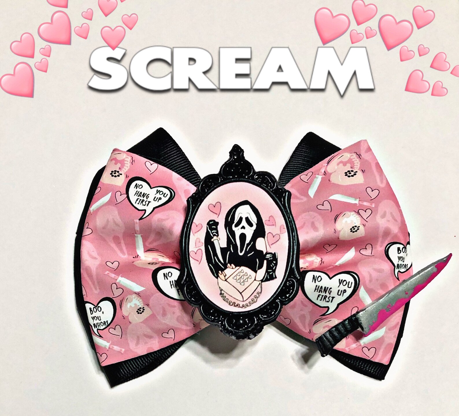 Pink Scream Bow | Etsy