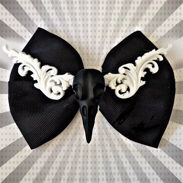 Skull Hair Bow - Etsy
