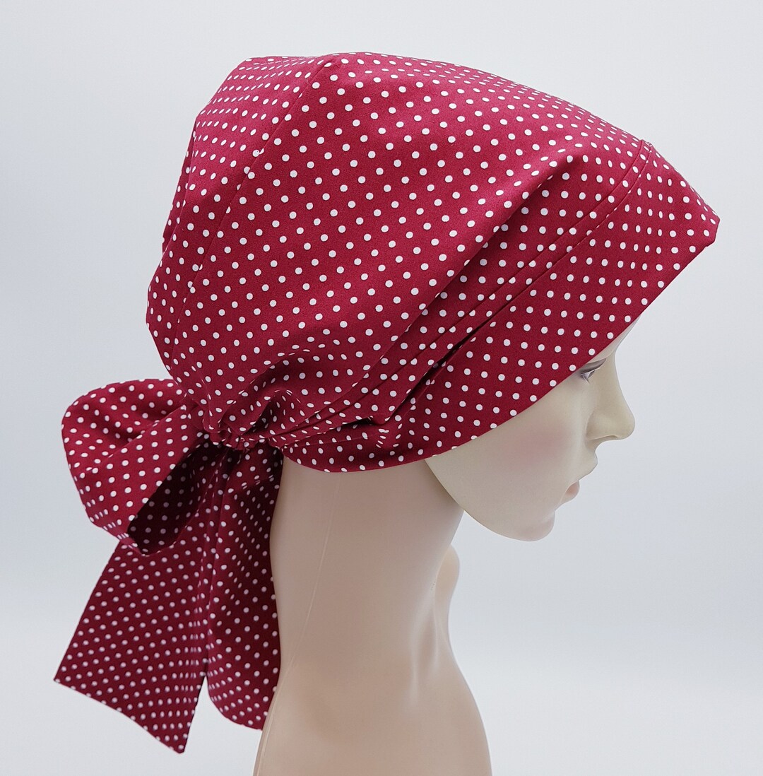 Cotton Lined Headwear, Nurse Hair Covering, Chef's Hat, Elasticated ...