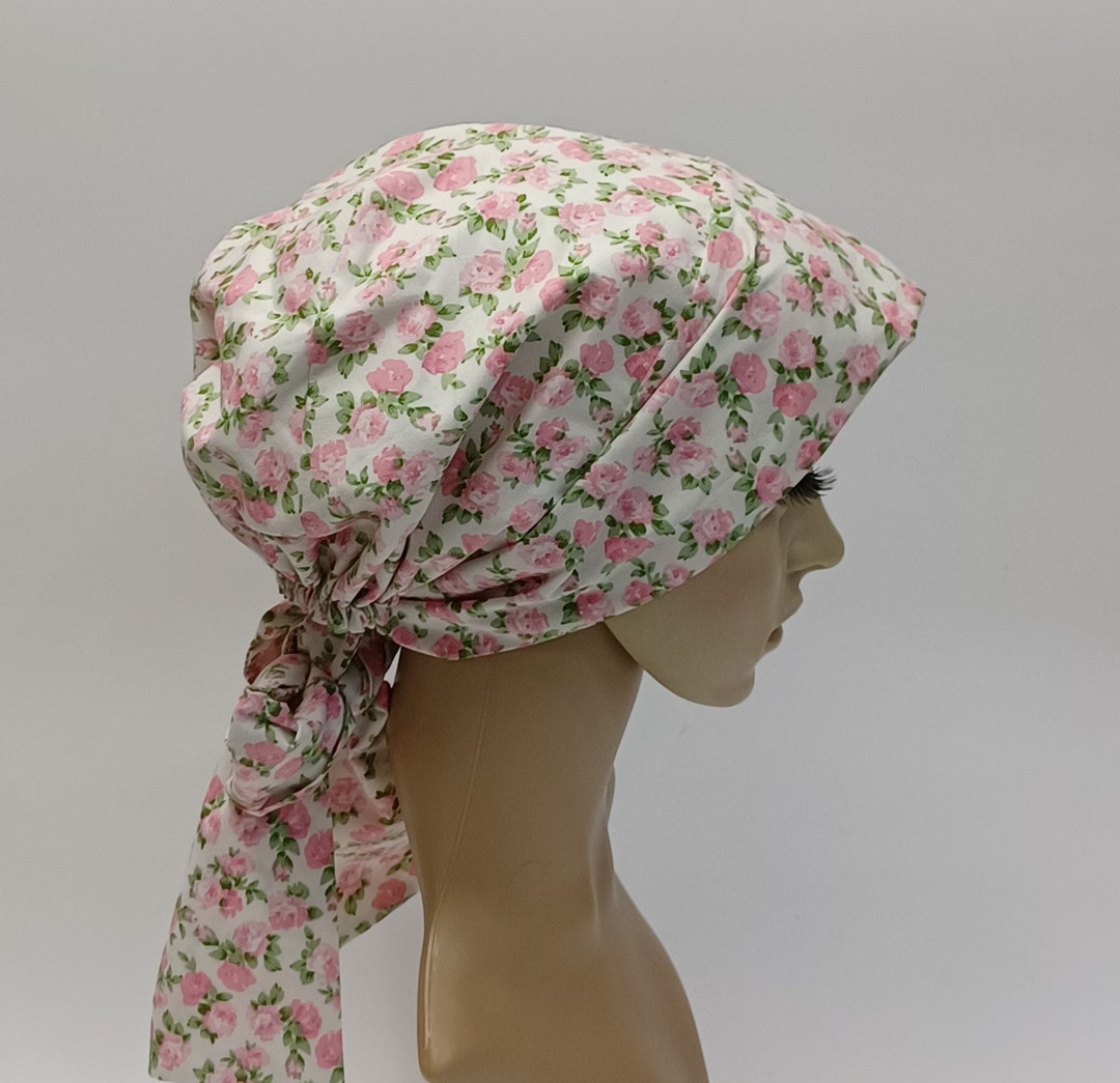 Bonnet With Ties, Cotton Nurse Hair Covering, Tichel, Full Head ...