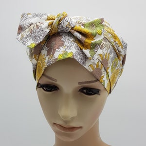 Floral Hair Covering Cotton Head Wear for Women Elasticated - Etsy