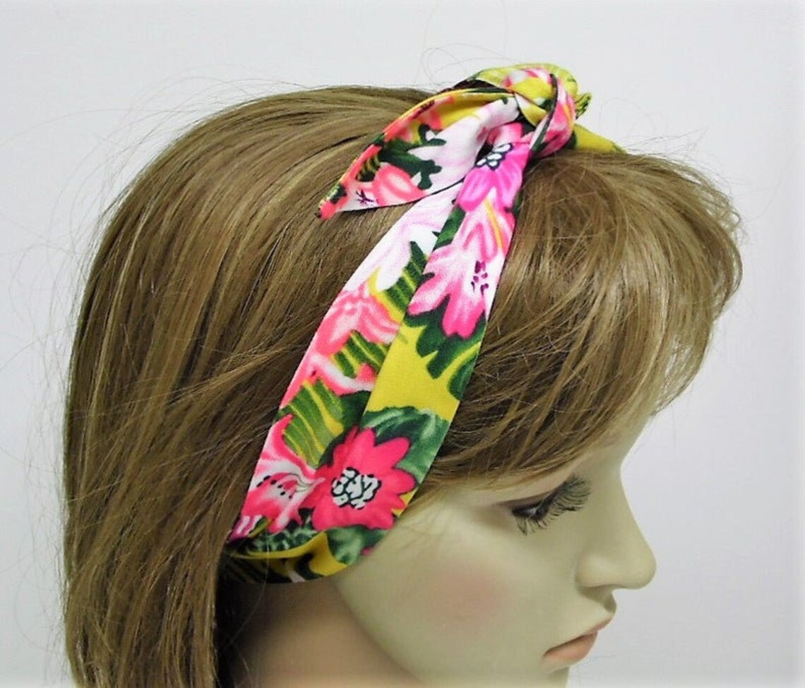 Tie up headband self tie hair scarf hair bandanna | Etsy