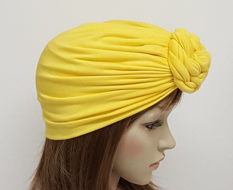 Top Knot Turban for Women Yellow Turban Front Knotted Turban - Etsy