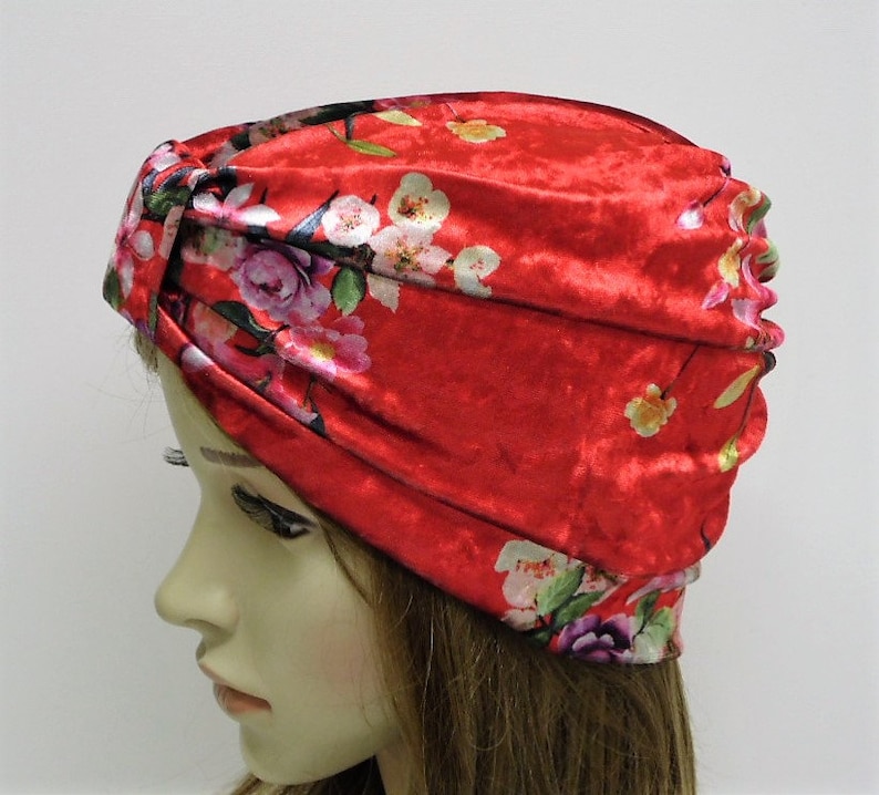 Floral Turban Hat for Women Velvet Turban Red Turban Top - Etsy