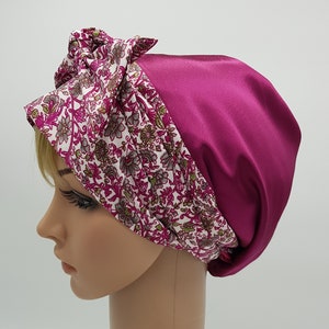 Satin Head Snood, Natural Curly Hair Scarf, Lined Bonnet With Ties, Bad ...