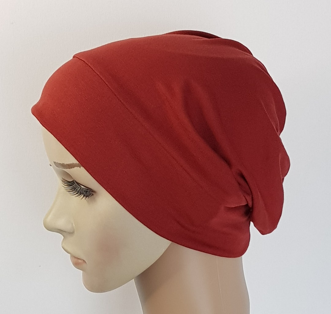 Dark Rust Chemo Hat for Women, Lightweight Summer Cap, Viscose Jersey ...