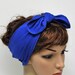 Tie up Headband, Royal Blue Head Scarf, Pin up Hair Scarf, Rockabilly ...
