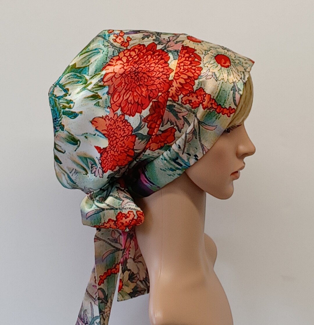 Satin Tichel, Satin Lined Head Snood, Natural Curly Hair Head Wear ...