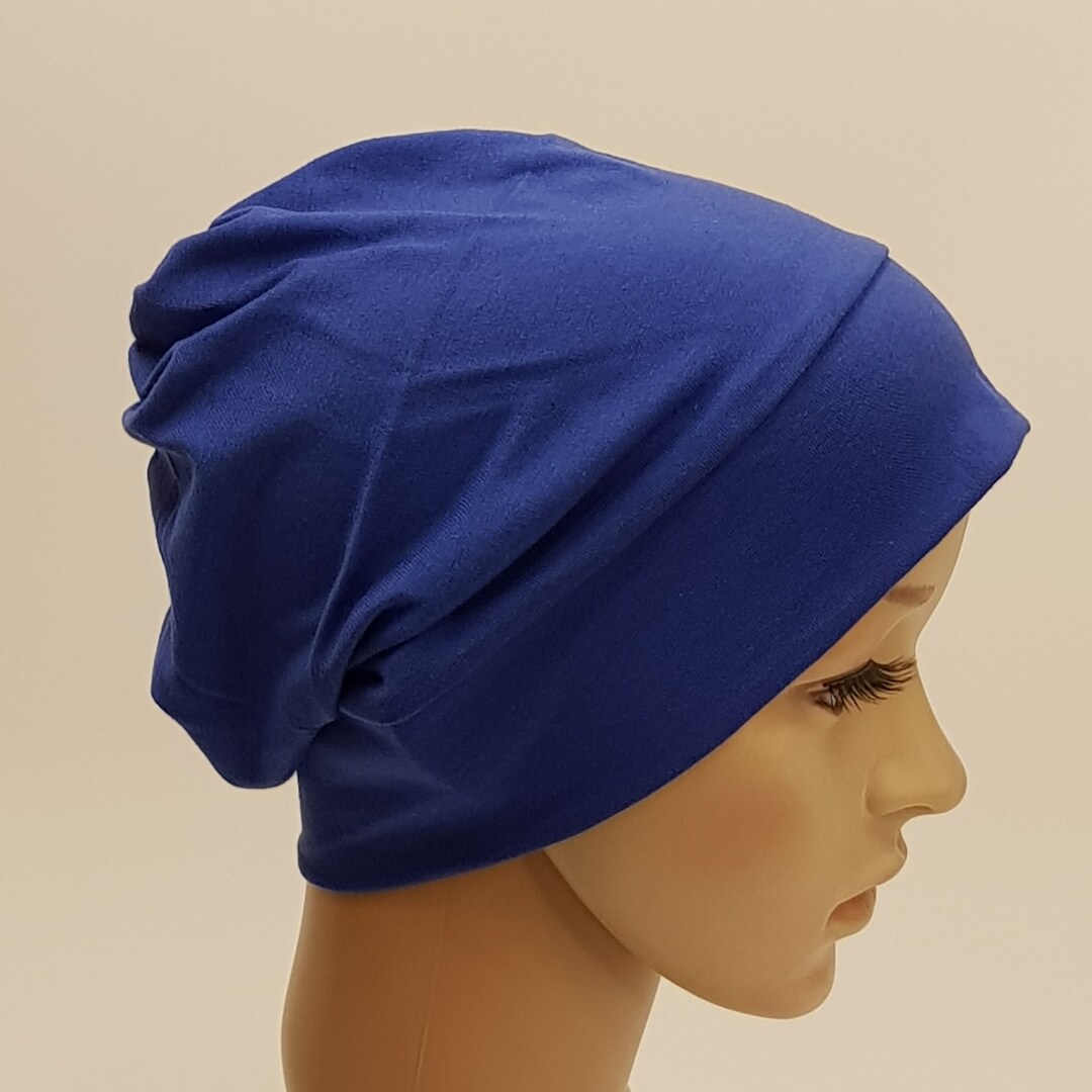 Lightweight Viscose Jersey Beanie, Royal Blue Chemo Hat, Surgical ...