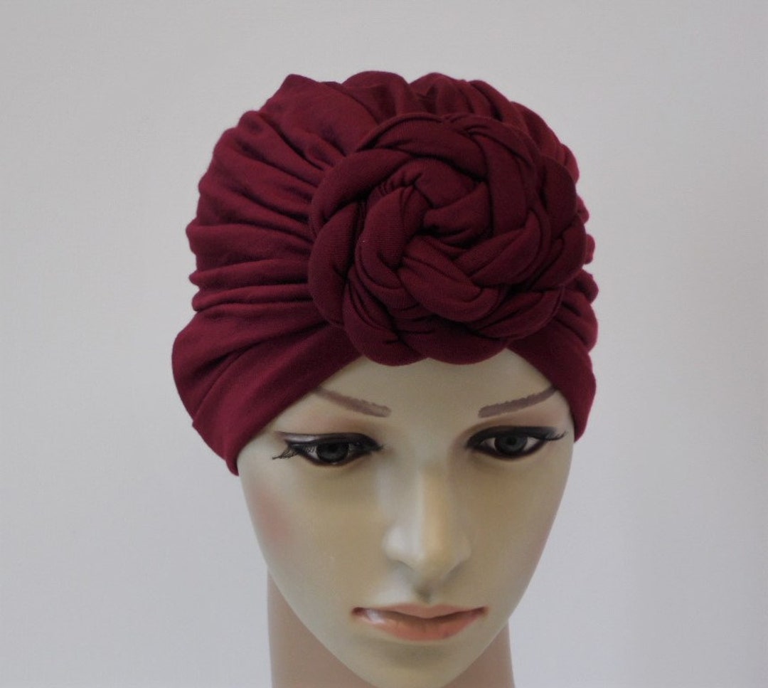 Women's Turban Hat, Front Knotted Turban, Elegant Head Wear, Viscose ...