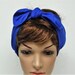 Tie up Headband, Royal Blue Head Scarf, Pin up Hair Scarf, Rockabilly ...