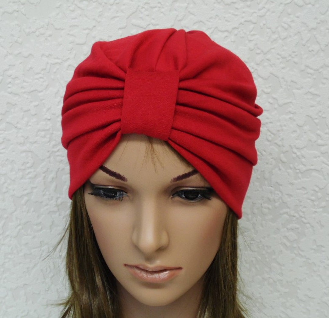 Red Turban Hat for Women, Fashion Turban, Women's Headwear, Front ...