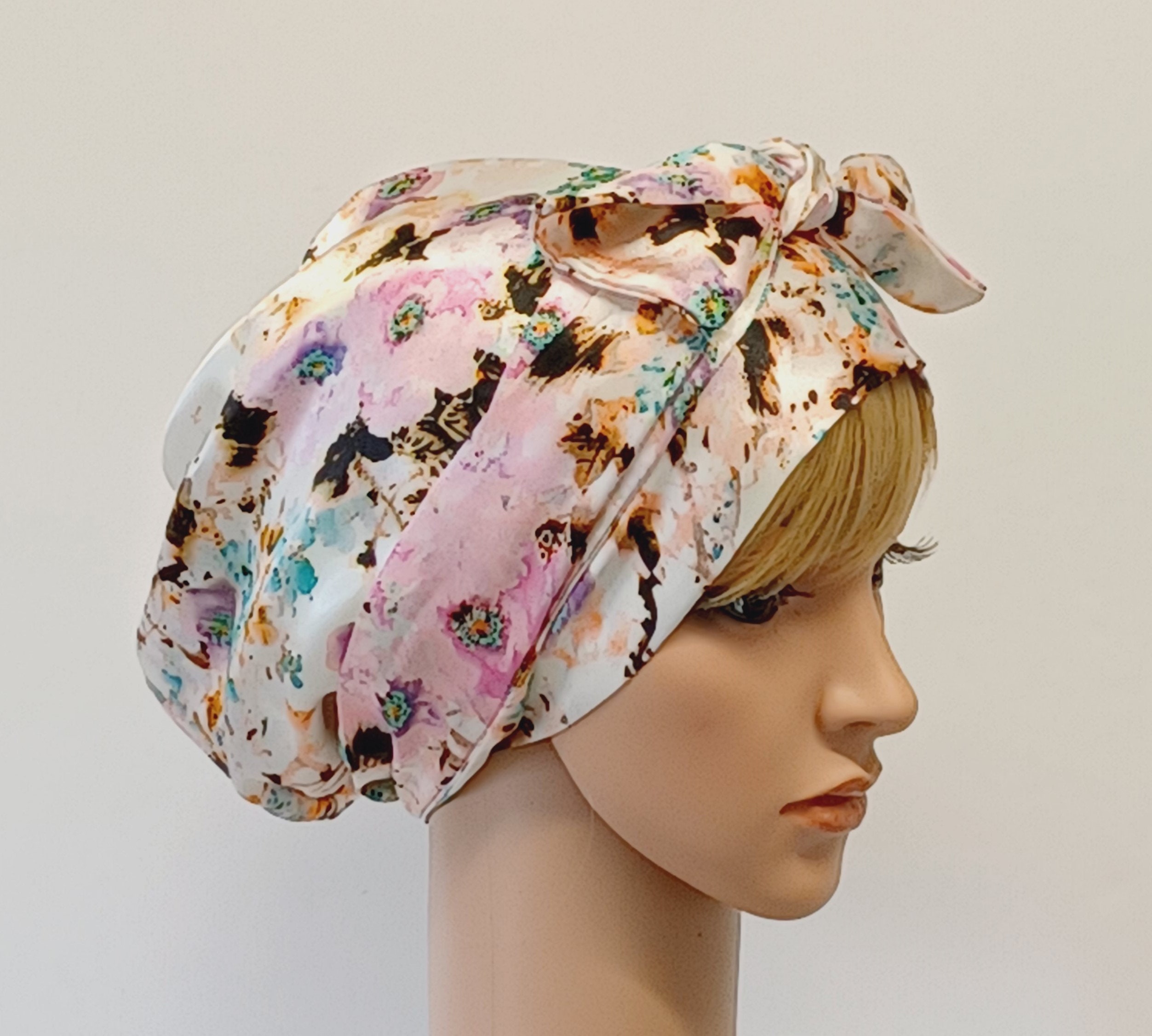 Satin Head Wear for Women, Natural Curly Hair Covering, Lined Bonnet ...