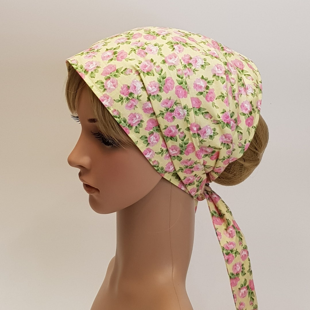 Hair Covering for Women, Wide Floral Cotton Headband, Summer Head Scarf ...