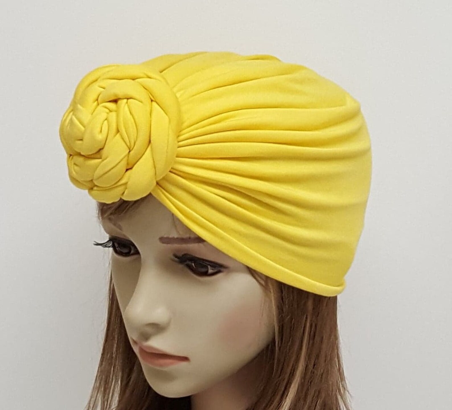 Top Knot Turban for Women Yellow Turban Front Knotted Turban - Etsy