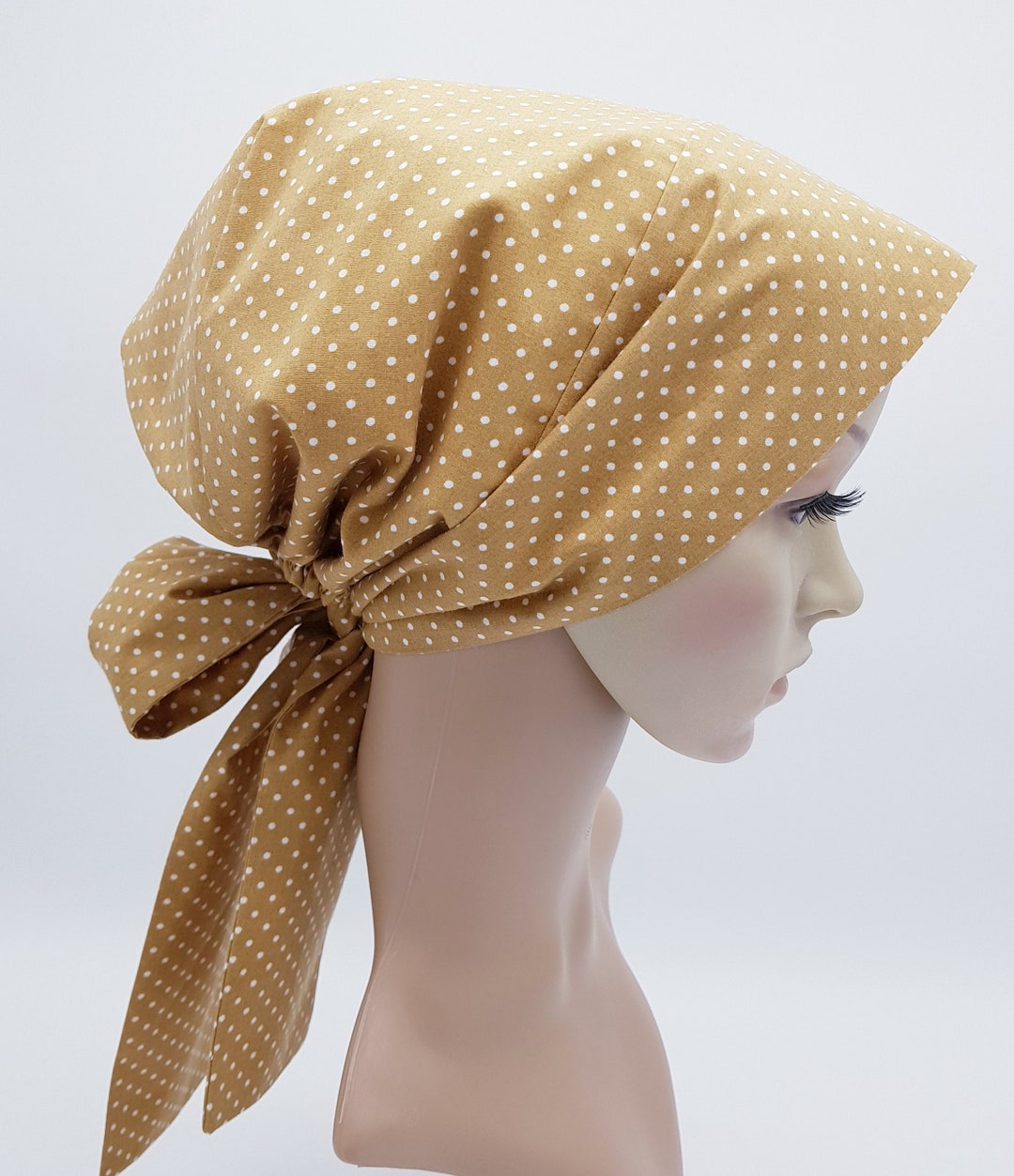 Surgical Scrub Cap, Cotton Bonnet With Long Ties, Elasticated Nurse ...