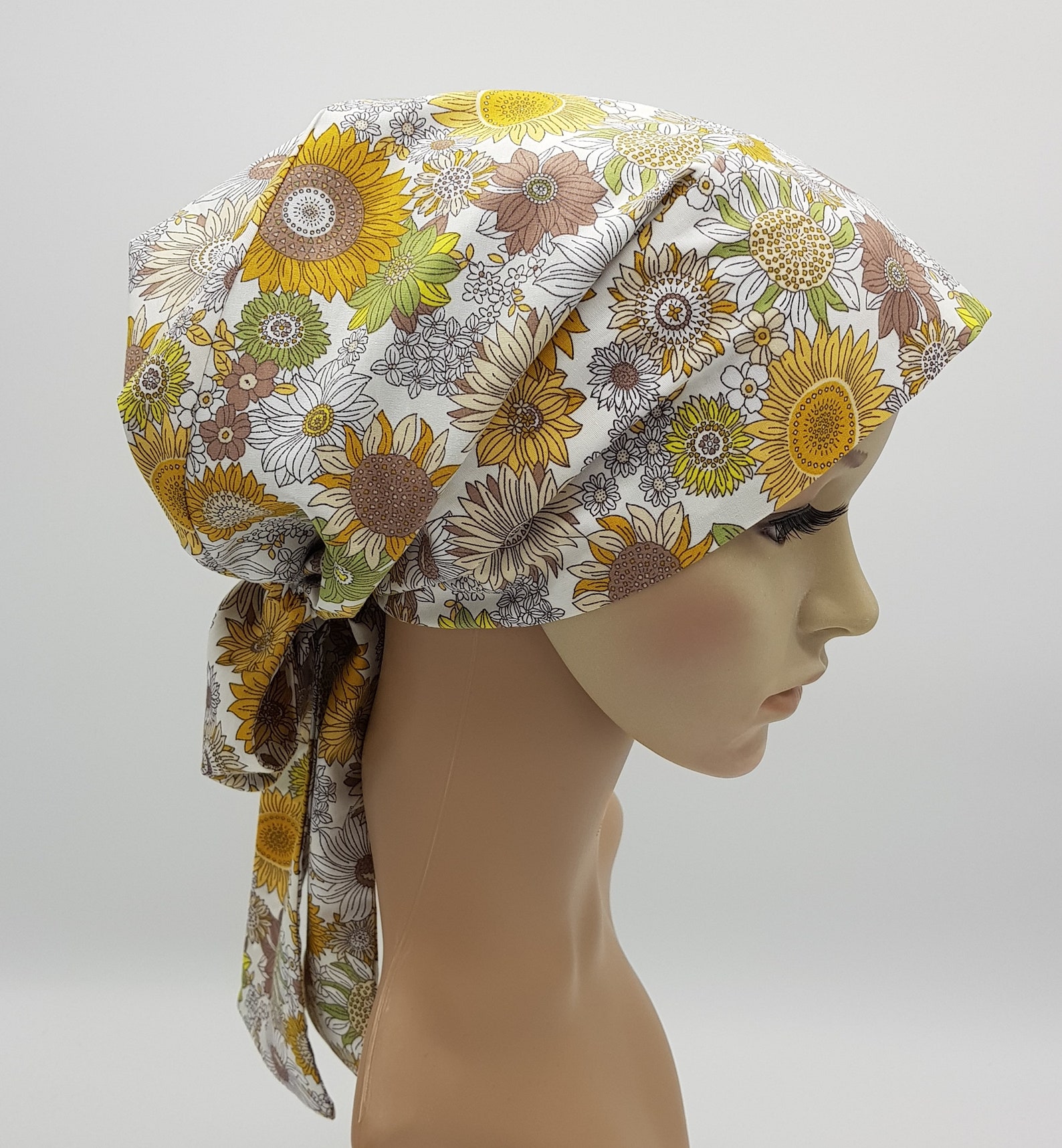 Floral Hair Covering Cotton Head Wear for Women Reversible - Etsy