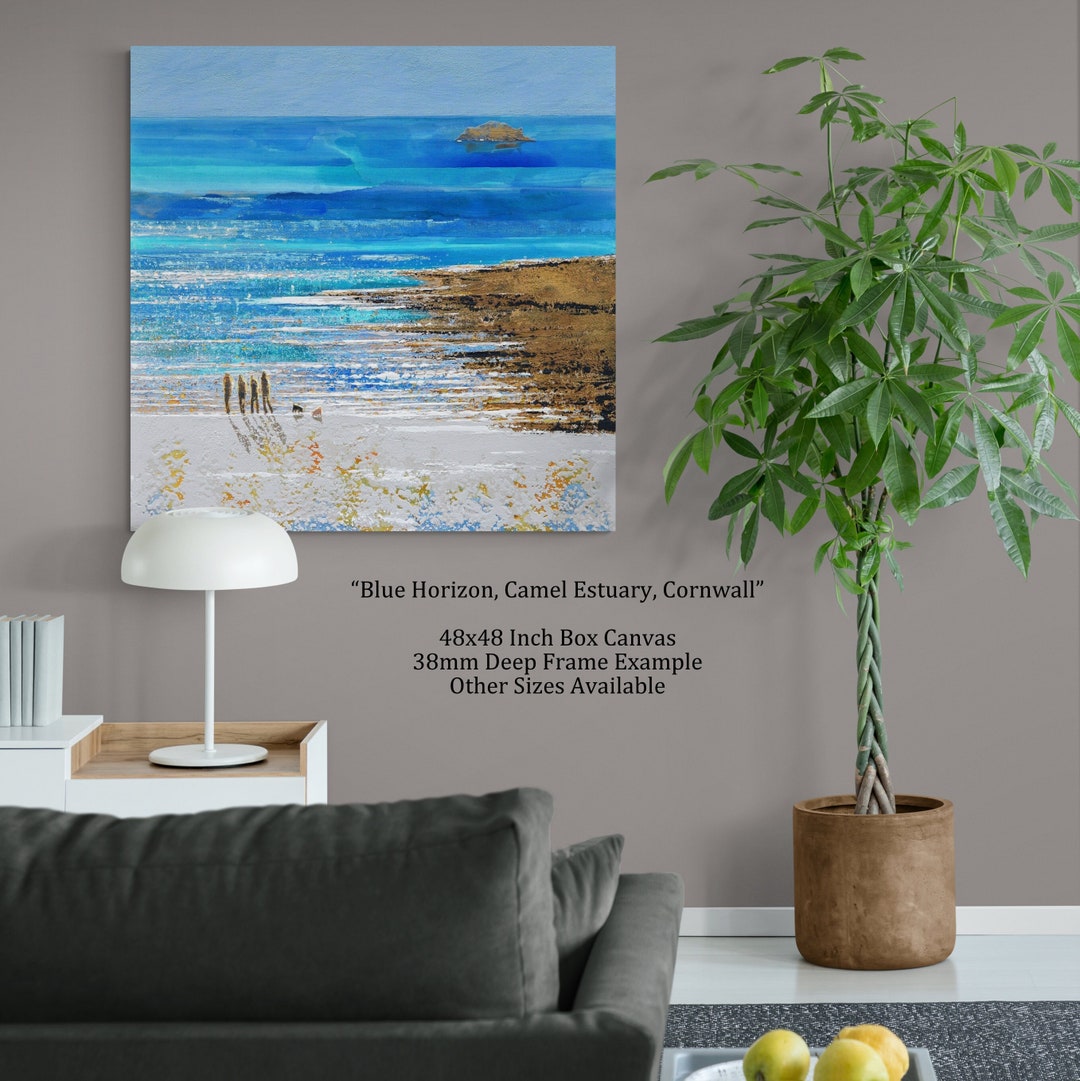 Camel Estuary, Cornwall Art, Prints, Beach Walk, Family, Rock in ...