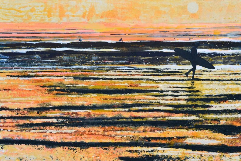 Print of Cornwall, Buy Online, Cornwall Prints of Surfers, Watergate ...