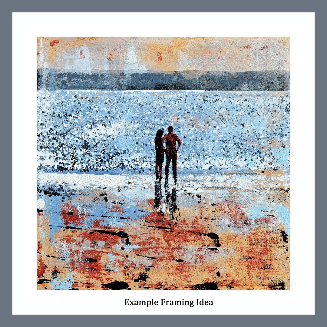 Beach Decor Wall Art, Sunset Art, Couple on Beach, Couples Print ...