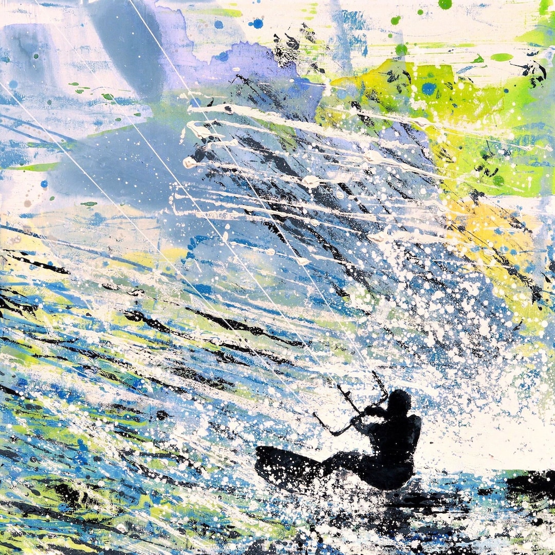 KITESURFING WALL ART Home Decor Kite Surfing Gift Kiteboarding Kiter ...