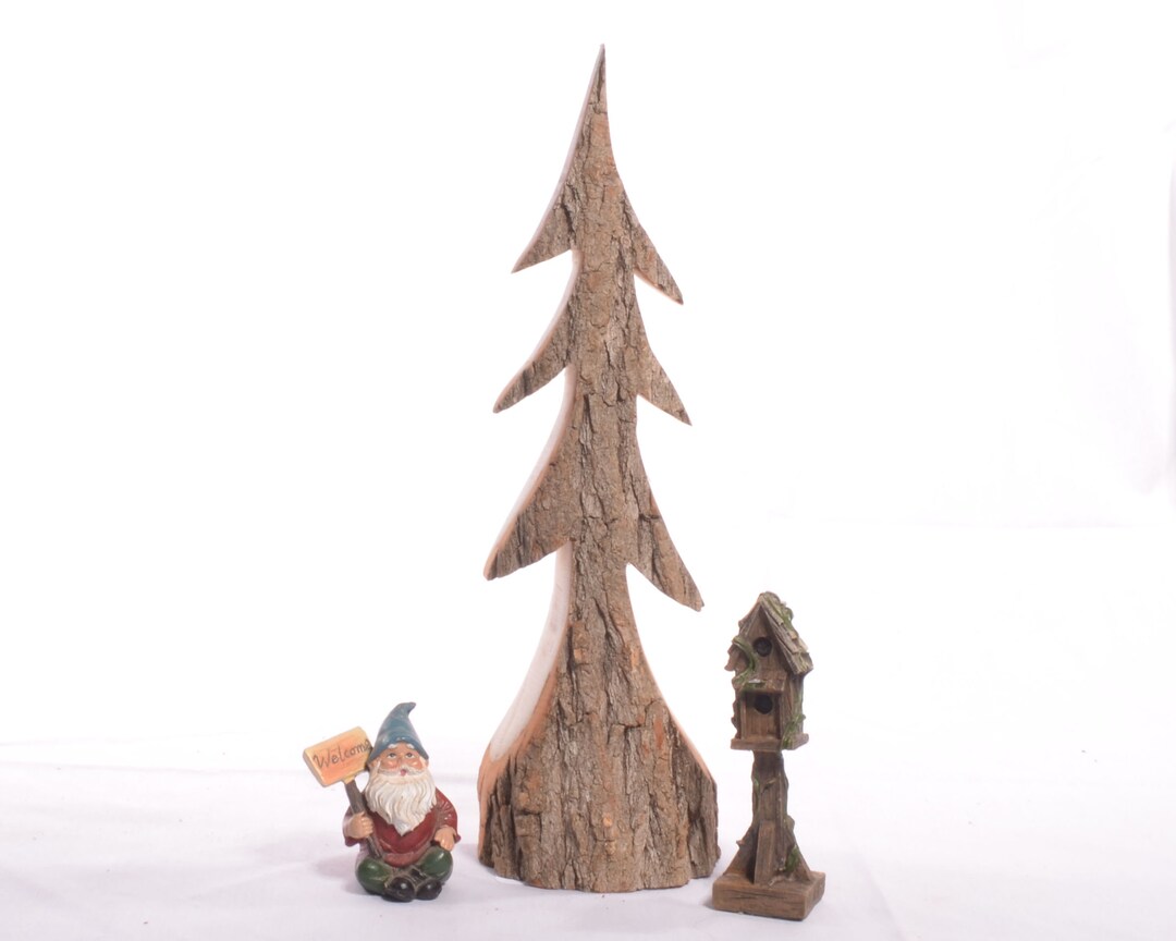 Rustic Carved Log Tree With Bark: Natural Wood Decor - Etsy