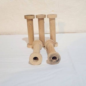 Wooden Spools, Unfinished 4 Inch Wooden Spools, Set of 6 or 12 Spools ...