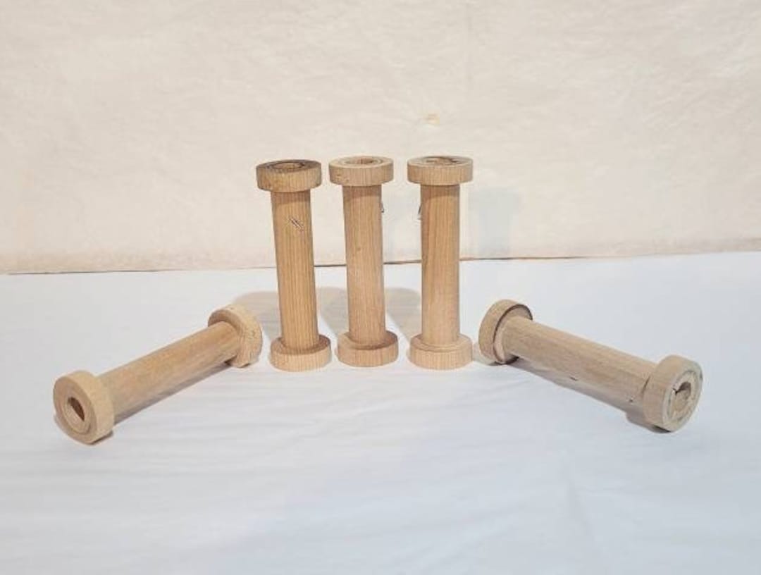 Wooden Spools, Unfinished 4 Inch Wooden Spools, Set of 6 or 12 Spools ...
