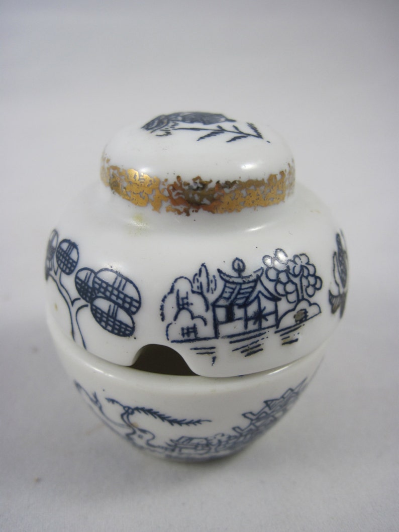 Pair Asian Salt Dips Antique Covered Blue and White Design - Etsy