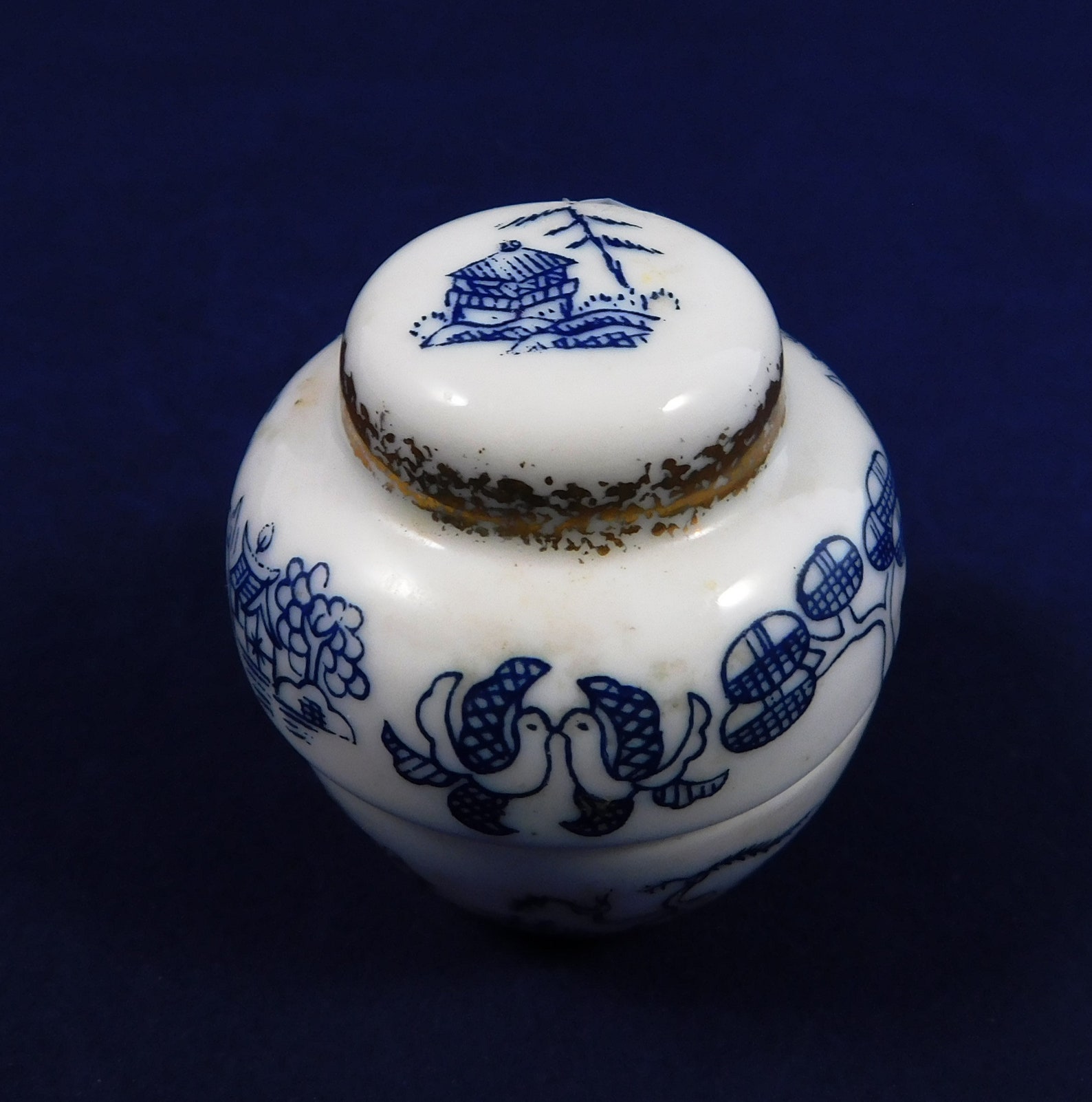 Pair Asian Salt Dips Antique Covered Blue and White Design - Etsy