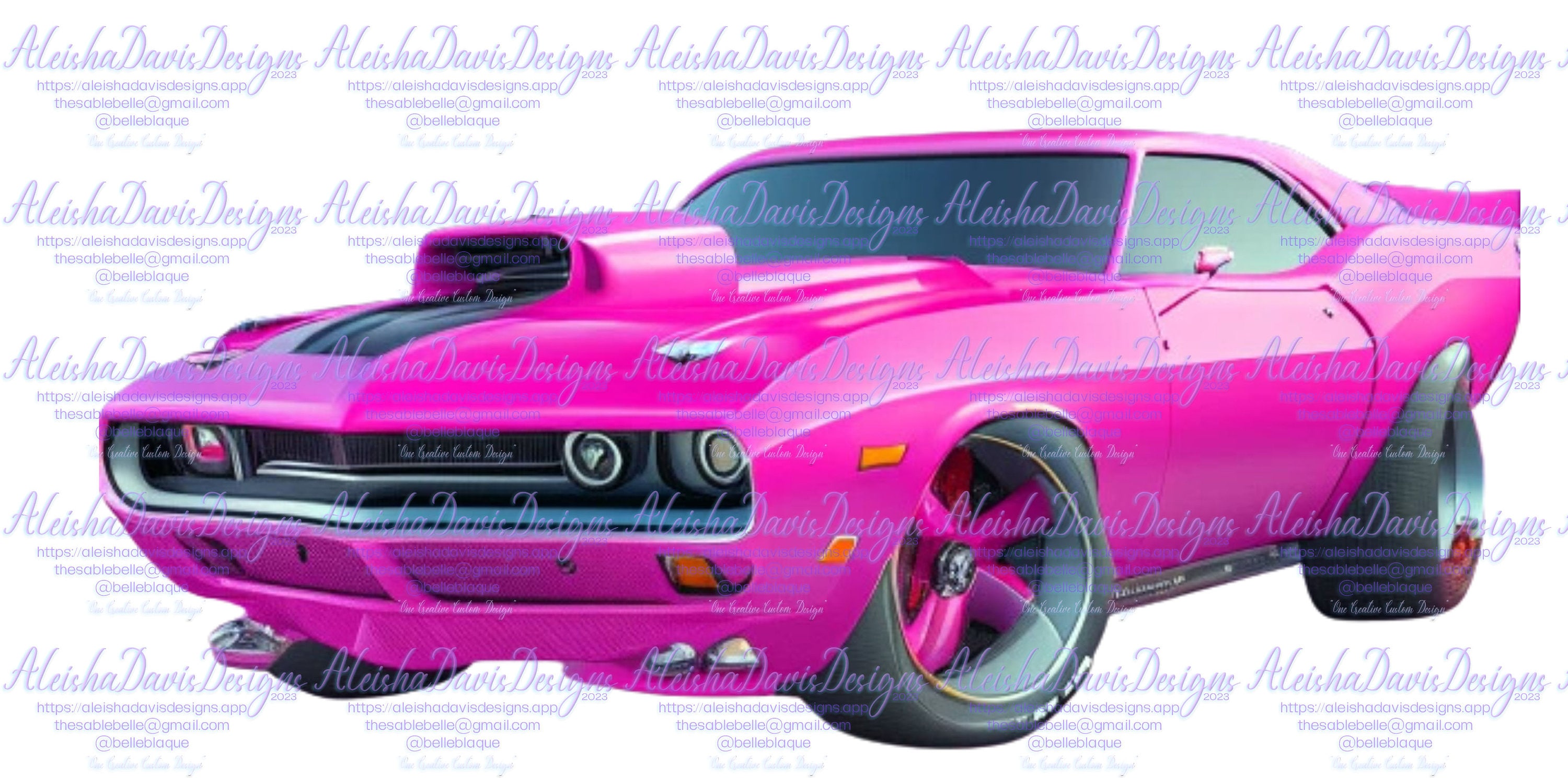 Pink Muscle Car Ai-edited 4 PNG - Etsy